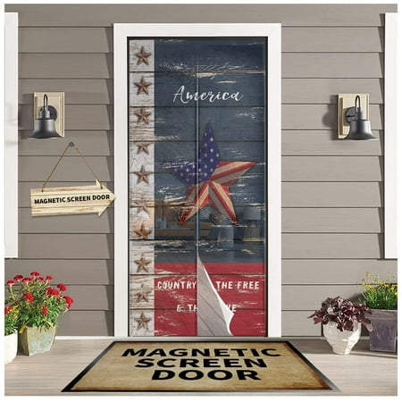 Magnetic Screen Door Keep Bugs Out, Heavy Duty Mesh Curtain Retractable ...