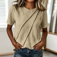 Baeitkot Women's Round Neck Short Sleeve Top Women's Fashion Round Neck ...
