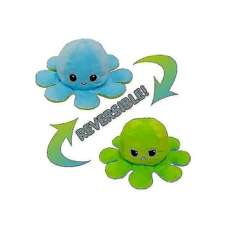 Flip Octopus Doll Double-sided Flip Doll Octopus Plush Toy（GREENBLUE ...
