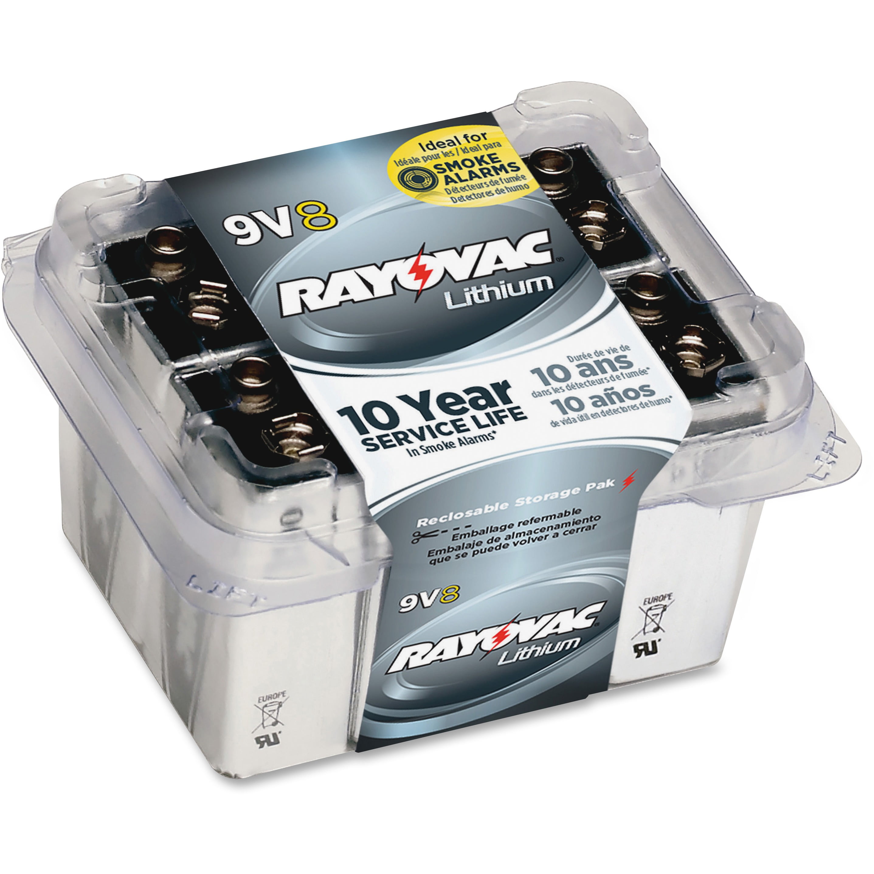 Rayovac, RAYR9VL8, 9V Lithium Battery, 8 / Pack, Silver,Blue - Walmart.com