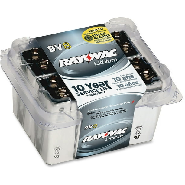 Rayovac, RAYR9VL8, 9V Lithium Battery, 8 / Pack, Silver,Blue - Walmart ...