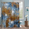 Abstract Art Shower Curtain for Bathroom, Brown Blue Graffiti Paint ...