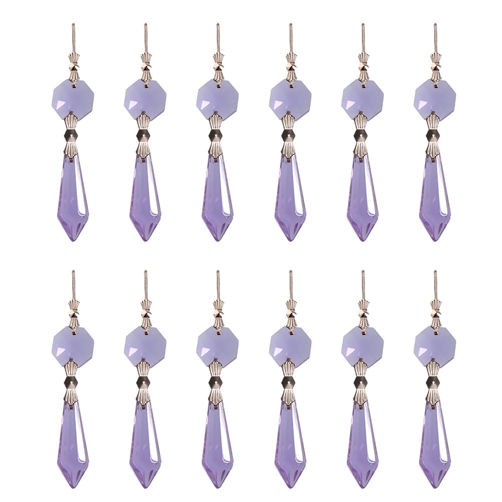 12pcs Icicle Crystal Chandelier Prisms, Replacement Drop Parts for ...