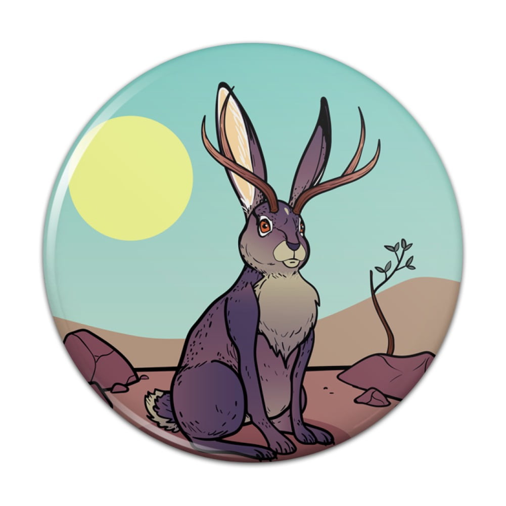 Cartoon Jackalope Pinback Button Pin - Walmart.com