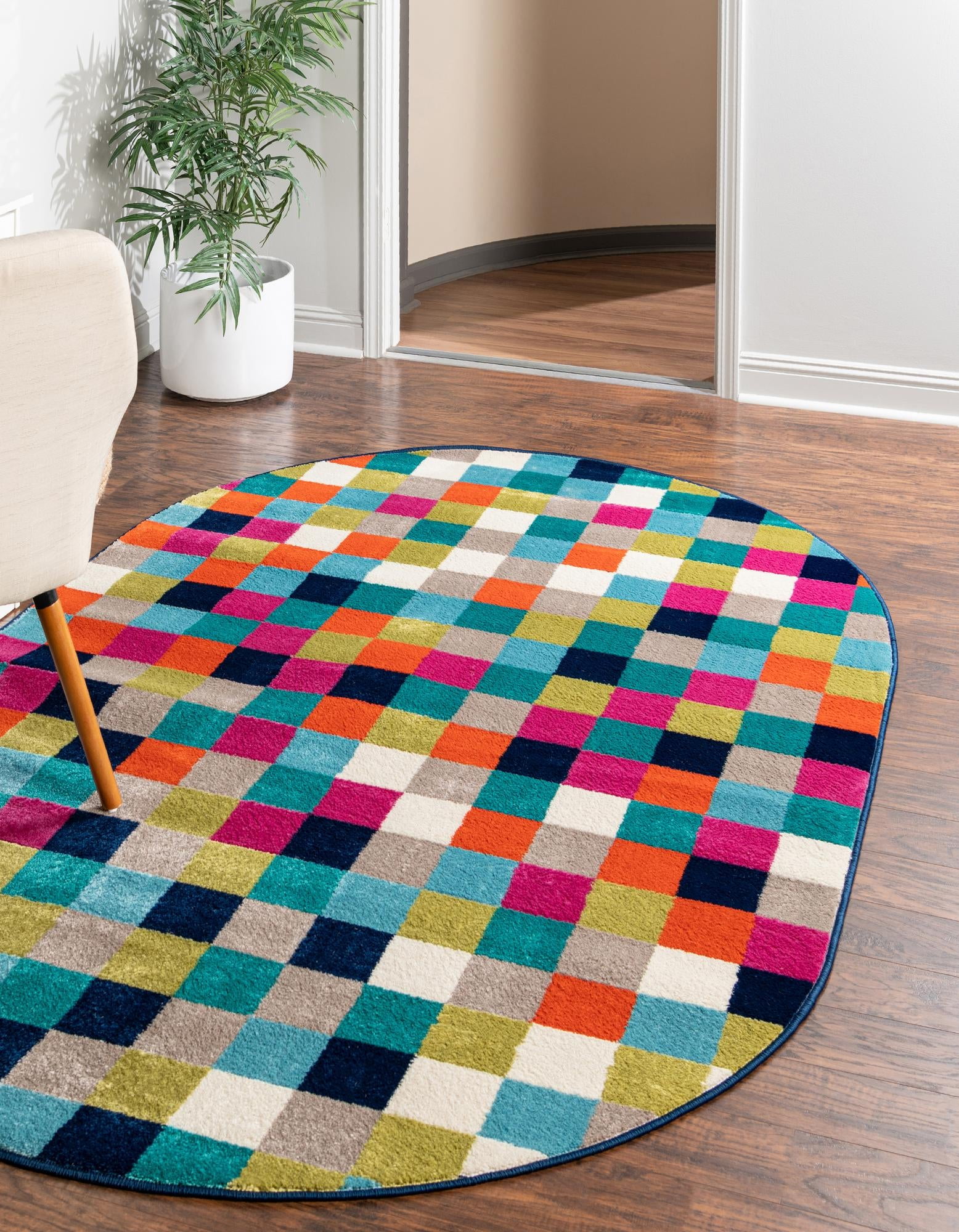 Rugs.com Azalea Collection Rug – 5' x 8' Oval Multi Medium Rug Perfect ...