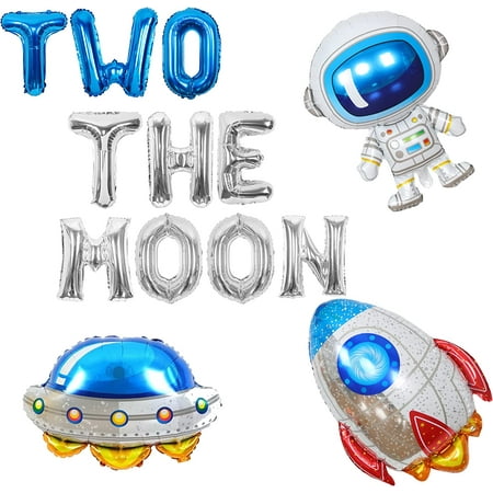 Two The Moon Birthday Decorations for Boy, Two The Moon Balloons Blue ...