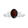 1.00 Ctw Oval Red Garnet 925 Sterling Silver Split Shank Solitaire ...