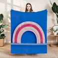 Durable Soft Flannel Blanket - Cozy Rainbow Design in Red Orange Yellow ...
