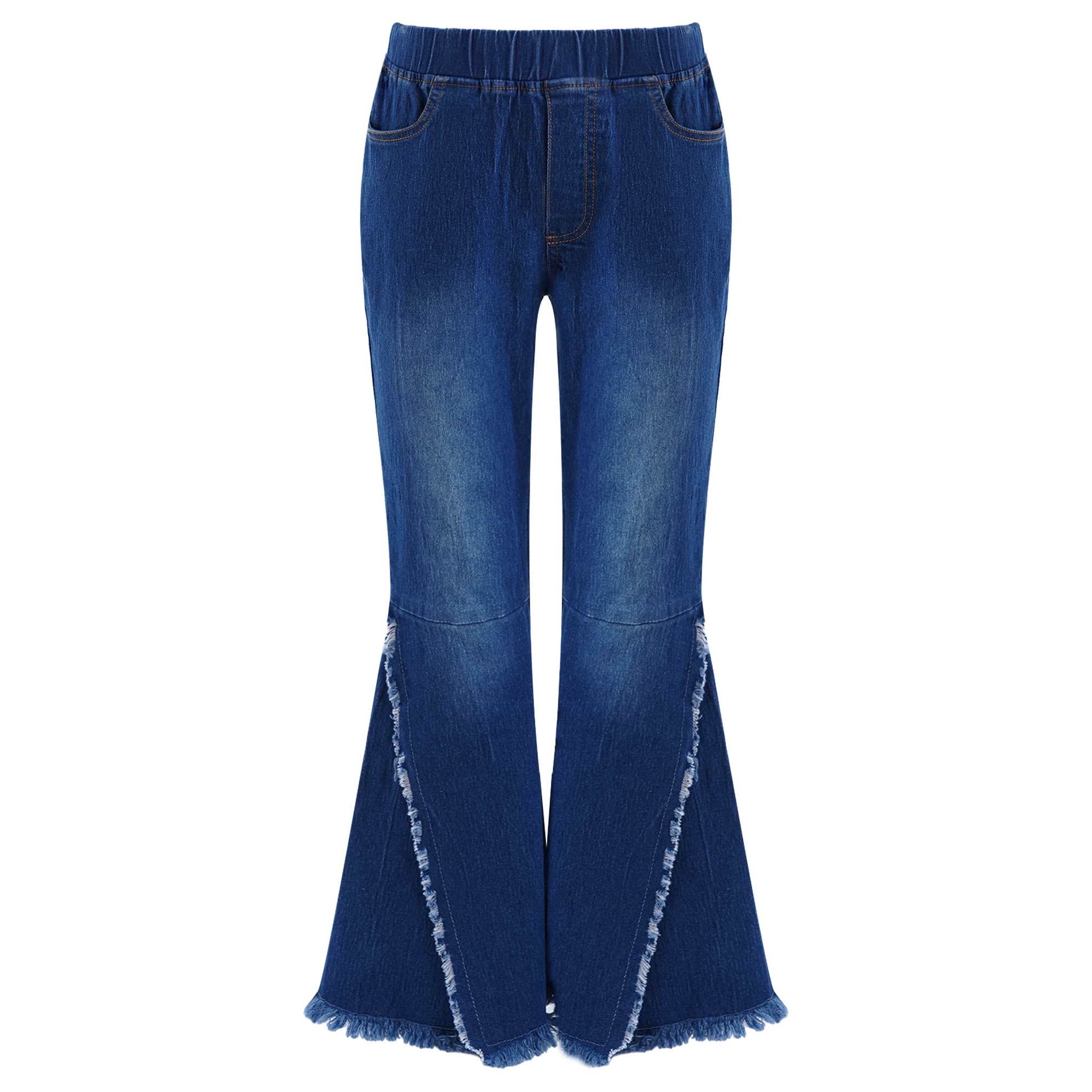 Click here for Hansber Girls Washed Blue Flare Jeans Elastic Wais... prices
