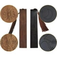 1 set Wood Bookmarks Set Laser Engraving Rectangle Tree Pattern ...