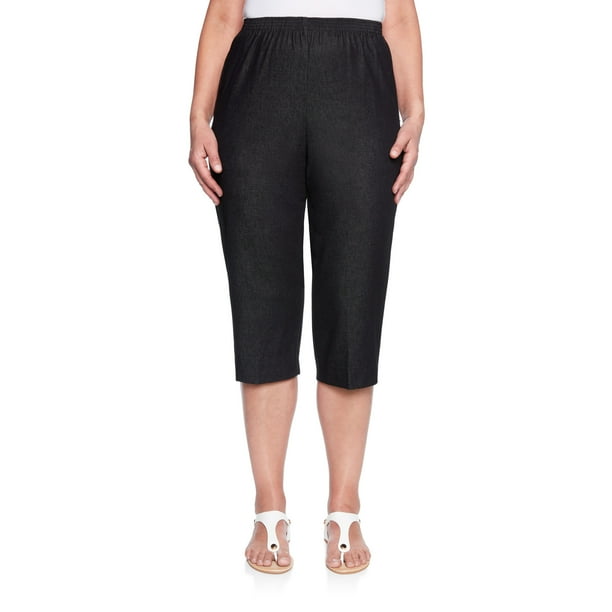 Alfred Dunner Womens Plus-Size Relaxed Fit Denim Capri - Walmart.com