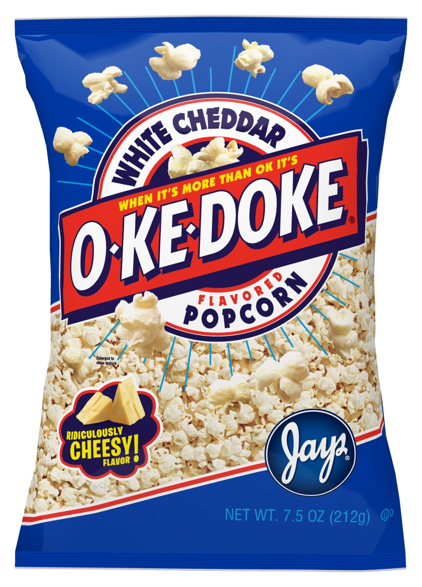O-Ke-Doke Popcorn, White Cheddar Popcorn, 7.5 oz Bag - Walmart.com ...