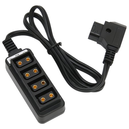 D Tap Power Adapter, Black Stable ABS D Tap Male To 4 Port D Tap Female Splitter Power Cable ...