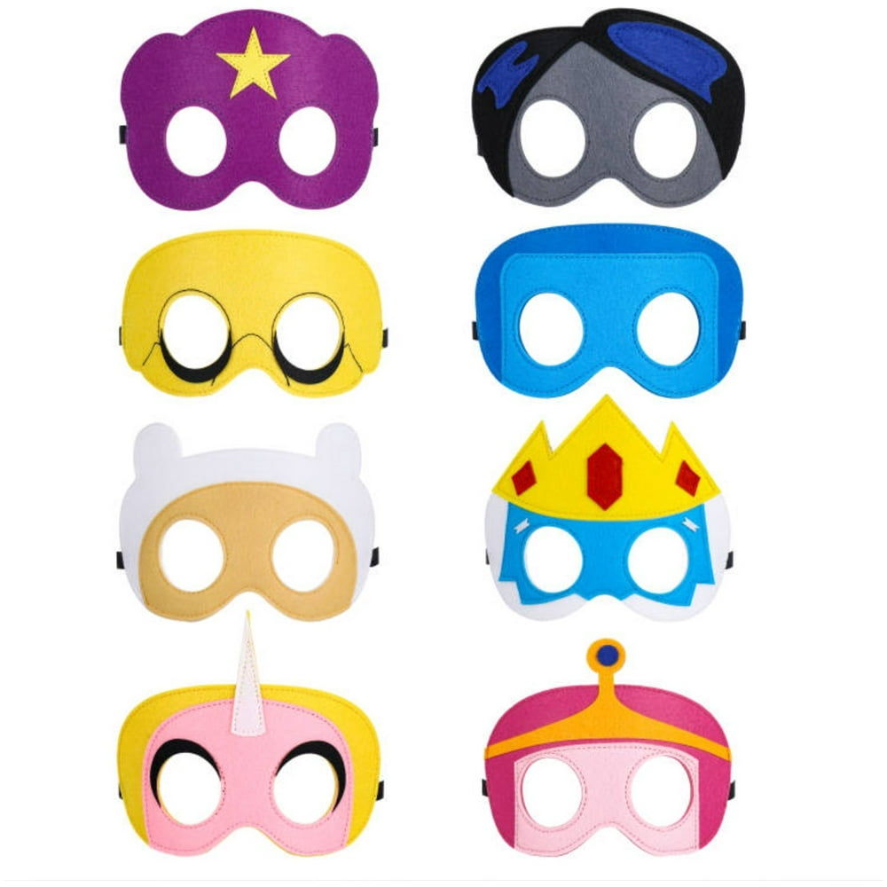 Felt Masks for Adventure Time Theme Party - 8 Masks - Comfortable, One ...