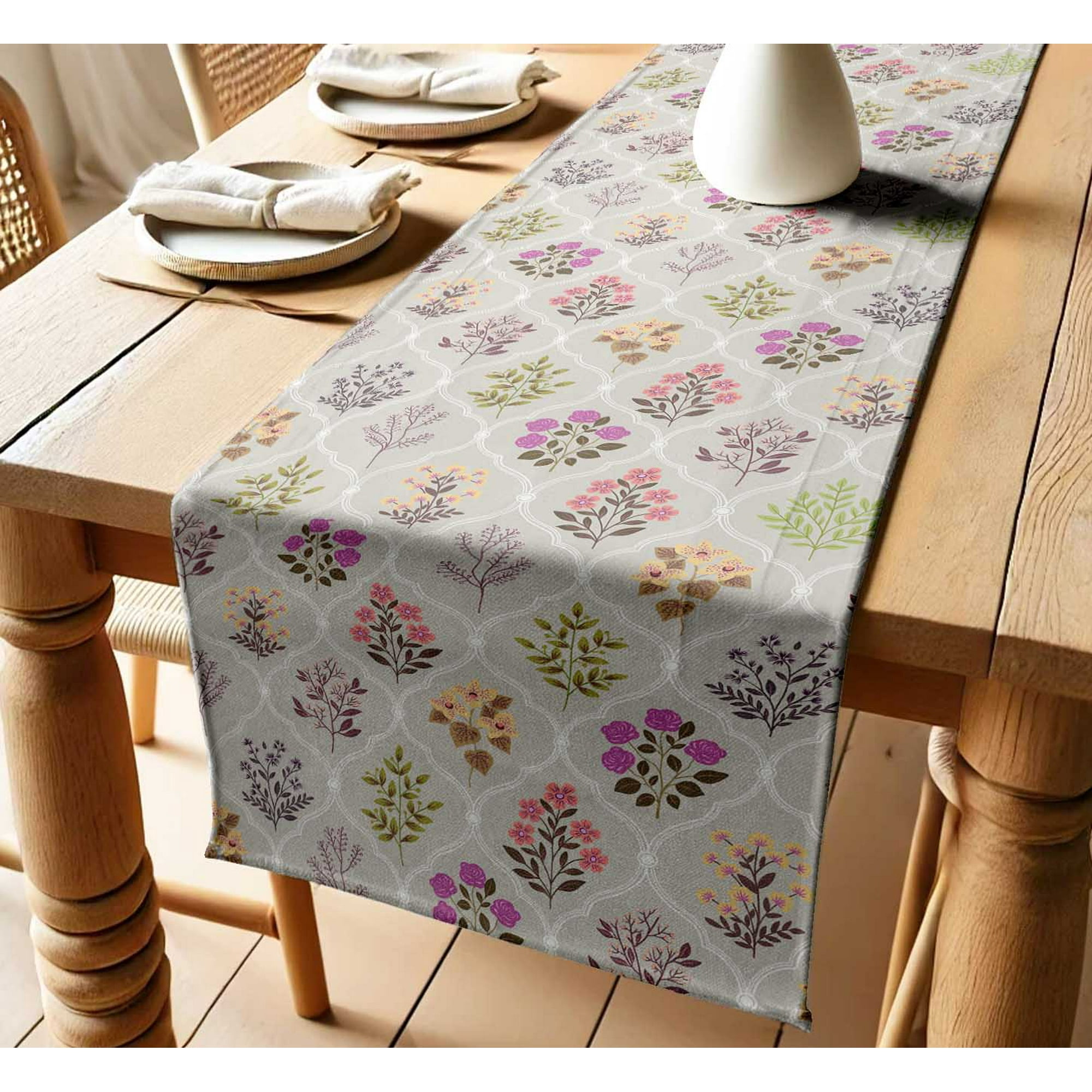 Click here for Florals Print Cotton Table Runner By Vargottam 14... prices