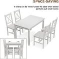 Alohappy 5-Piece Dining Set, Modern Wood, Rectangle Table & Chairs for 4, Easy Assembly (White ...