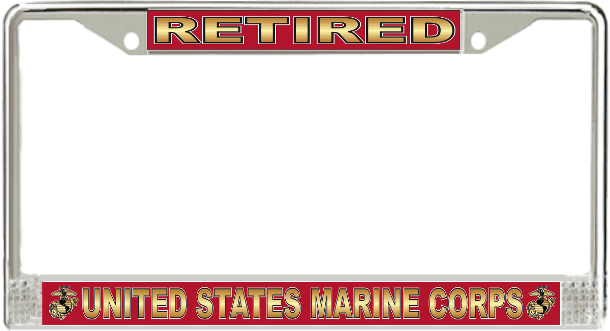 Retired' United States Marine License Plate Frame - Walmart.com