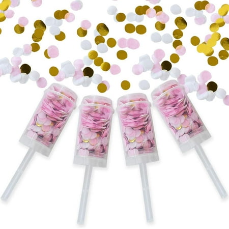 4 Pack Push Pop Confetti Poppers Cannon, Wedding Confetti Poppers for ...