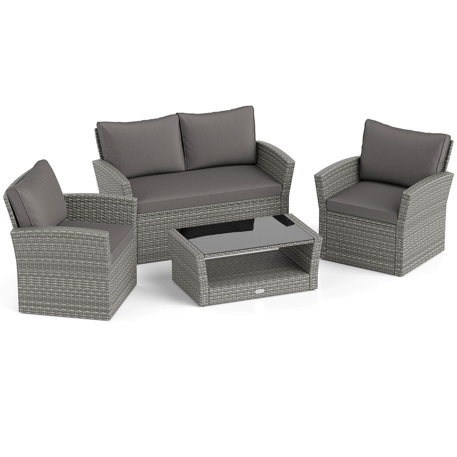 Click here for Costway 4 Pcs Patio Furniture Set With 2 Rattan Ch... prices