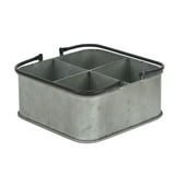 Cheungs FP-4050 Rectangular Metal Gray Bucket With 4 Slots And 2 ...