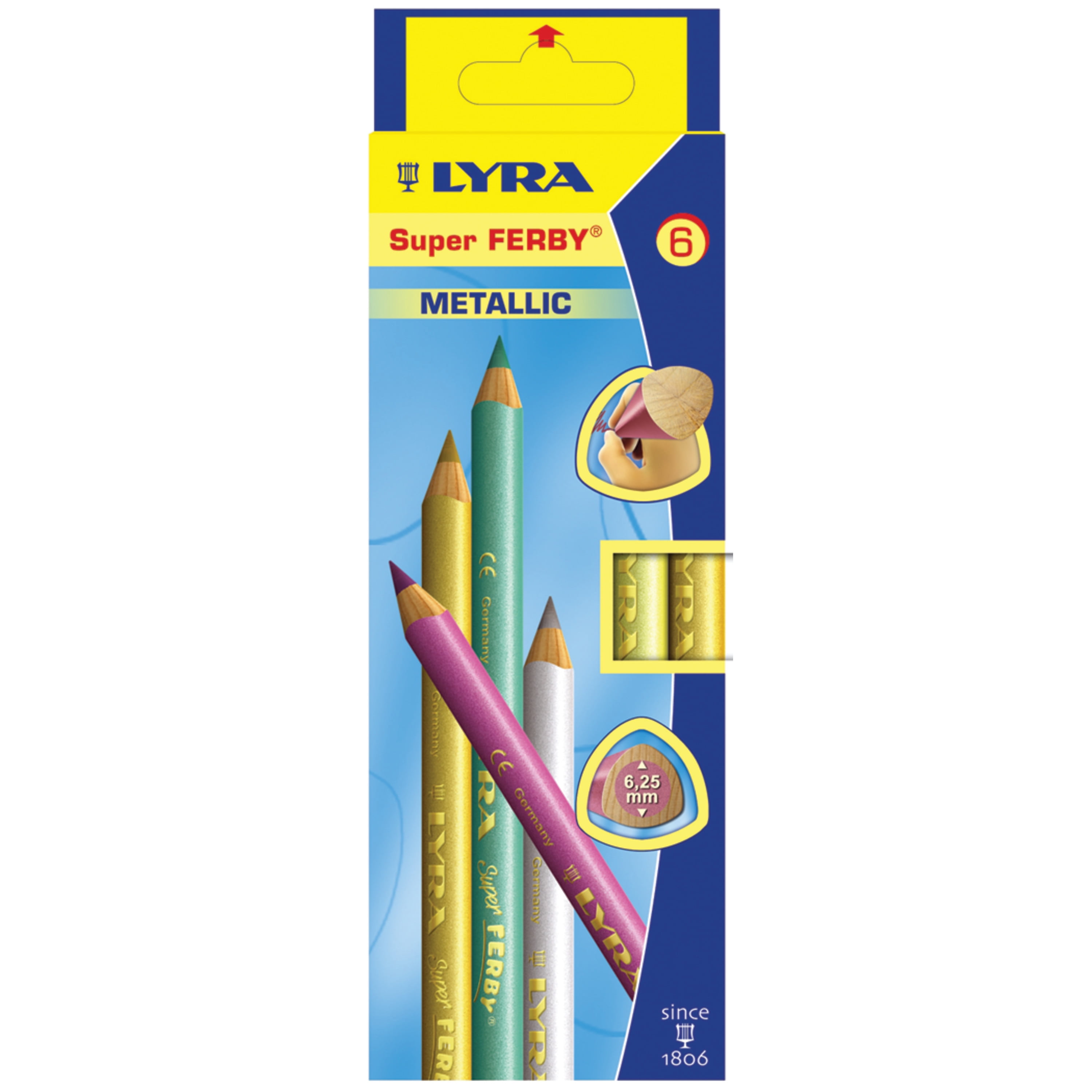Lyra Super FERBY Colored Pencil Set, 6-Colors, Metallic - Walmart.com ...
