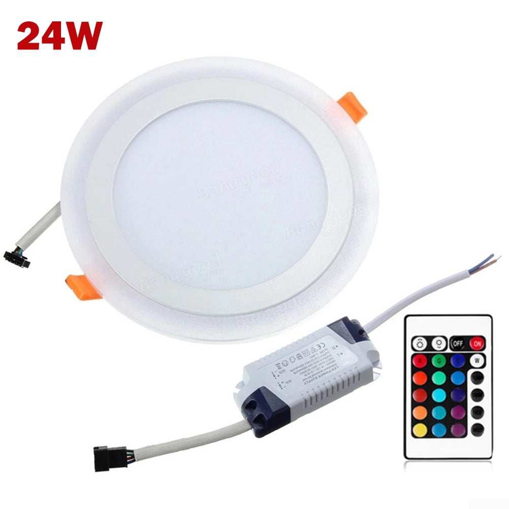 Dual Color White RGB LED Ceiling Light Fans Recessed Panel Downlight ...