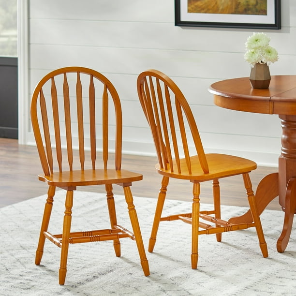Simple Living Carolina Windsor Solid Wood Dining Chairs Set Of 2 Oak