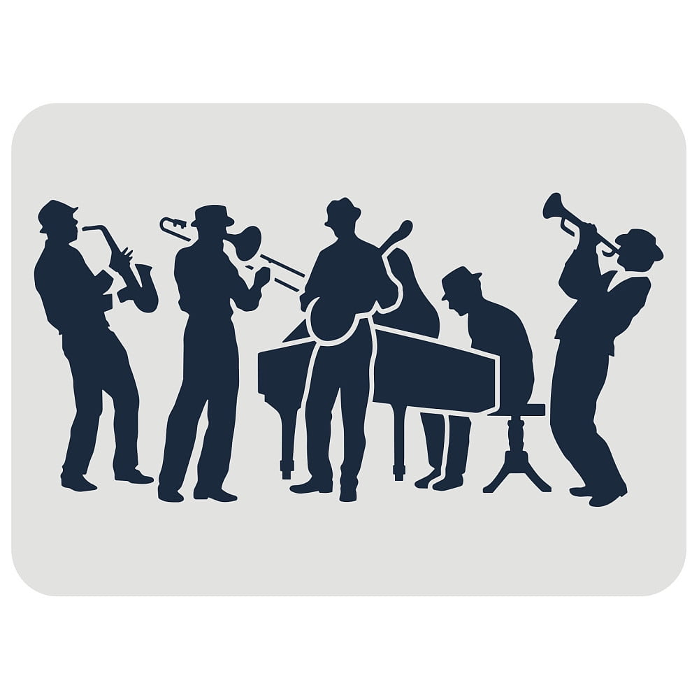 1pc Jazz Band Stencil Reusable Orchestra Drawing Stencil Large Size ...
