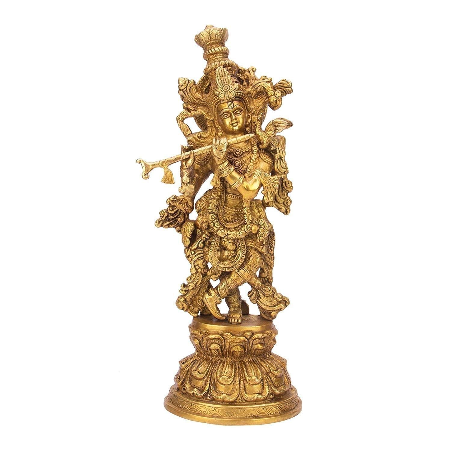SAI DECORATIVE Lord Murli Manohar Krishna Krishan Brass Statue Murti ...
