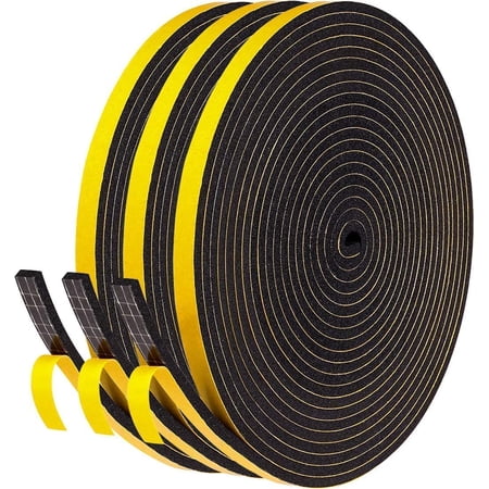 Window Insulation Gasket, Adhesive Foam Gasket, 3 Rolls 6mm x 3mm x 5m ...