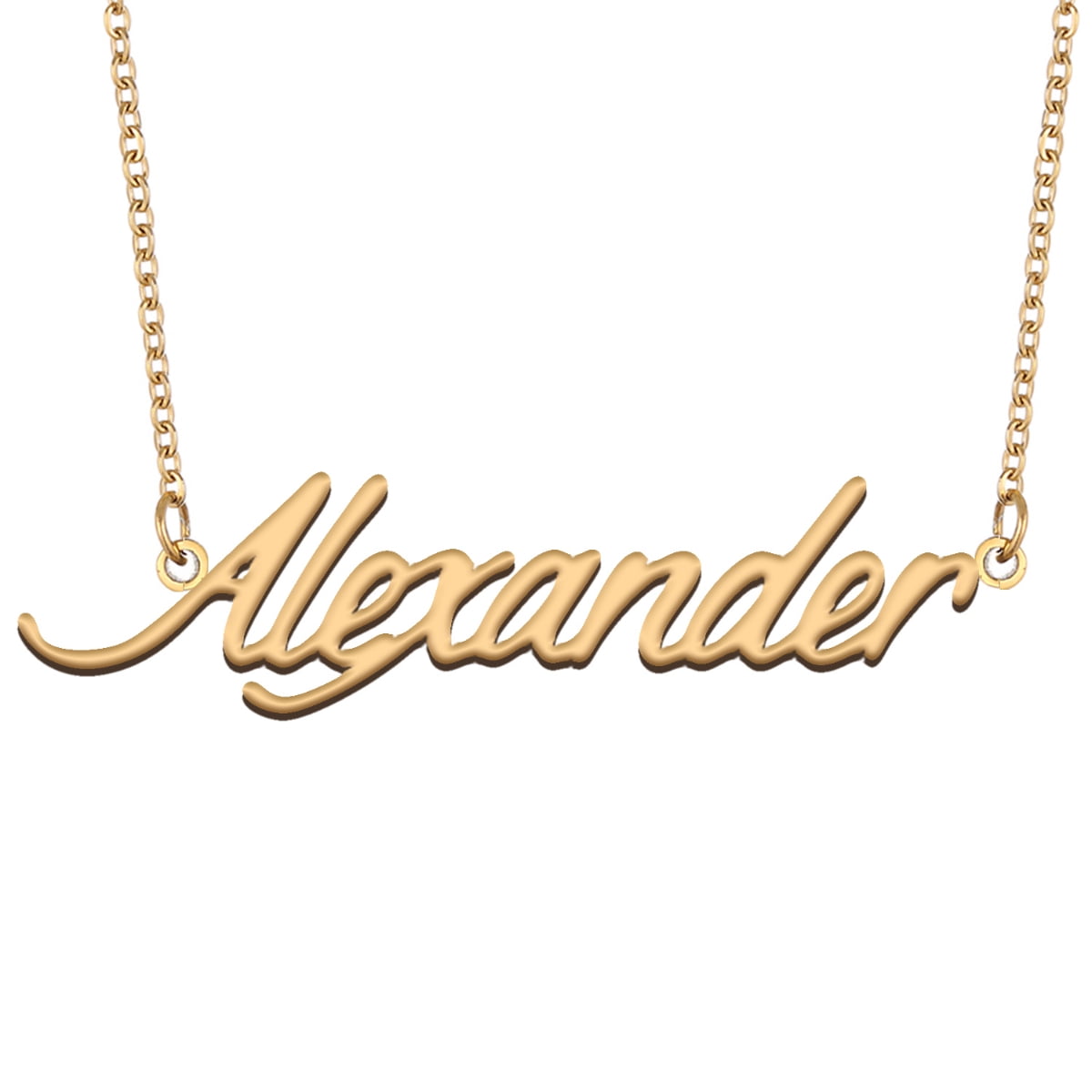 HUAN XUN 18k Gold Alexander Necklaces with Names Boys Jewelry Gift for ...