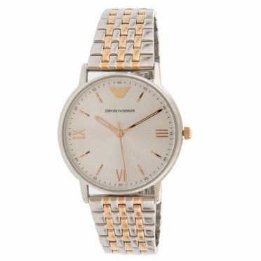 Emporio Armani Men's Stainless Steel Chronograph Watch, Black Dial ...