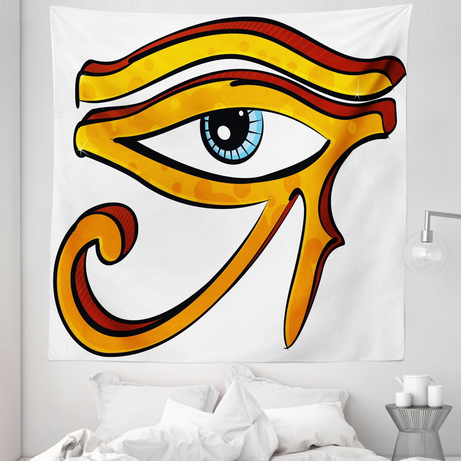 Eye Tapestry, Traditional Eye Mystic Egyptian Ornamental Print on Plain ...