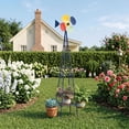 6.2ft Garden Windmill, 4-Leg Standing with Shelf, Heavy Duty Metal ...