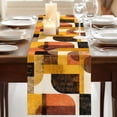 Boho Geometric Burlap Cotton Table Runner 13x60 Inches Long, Abstract ...