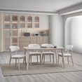 ACTU 5Pcs Wooden Dining Table Set with Upholstered Chairs, White Wash ...