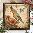 8x8 Inch Framed Wood Wall Art Square Painting Vintage Botanical Bird ...