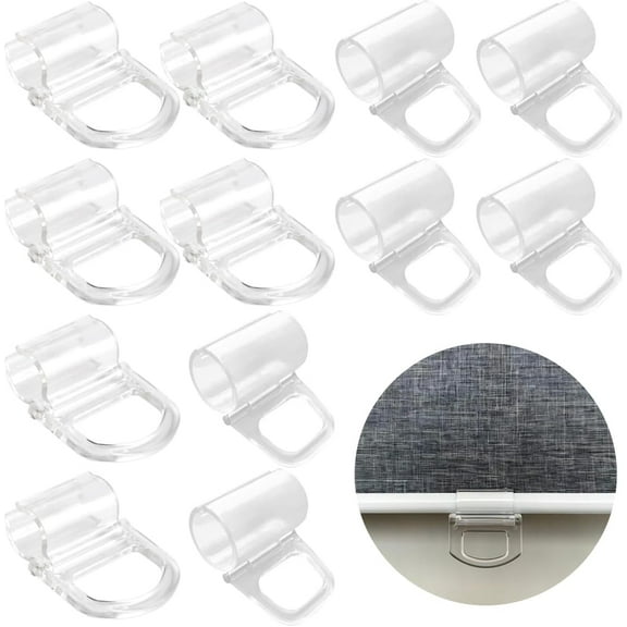 12 Pack Roller Shades Pull Down Clips Cordless Pleated Window Shades ...