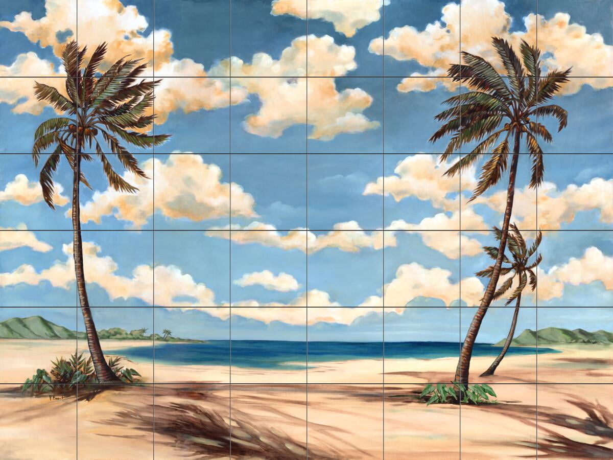 Tile Mural Kitchen Backsplash - Palm Breeze 3 - by Paul Brent - Walmart.com