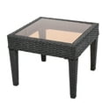 Powder-coated Iron and Wicker Side Table - Perfect for Outdoor Potted ...