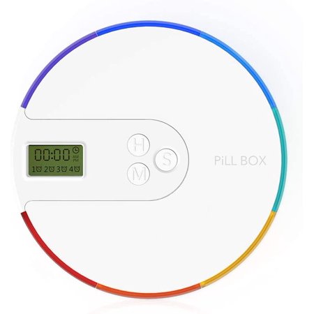 DJKET 1piece（Rainbow）Portable Electronic Digital Pill Box Timer with ...