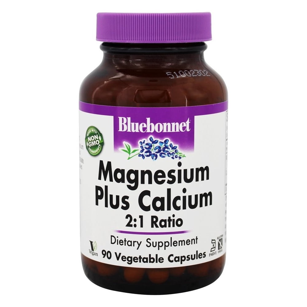 Bluebonnet Magnesium Calcium 2:1 Ratio, 90 Ct - Walmart.com - Walmart.com