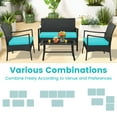 Gymax 4pcs Patio Rattan Pe Wicker Furniture Conversation Set W Sofa