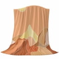 Abstract Line Peaks Fleece Throw Blanket Modern Geometric Lines Sunset ...
