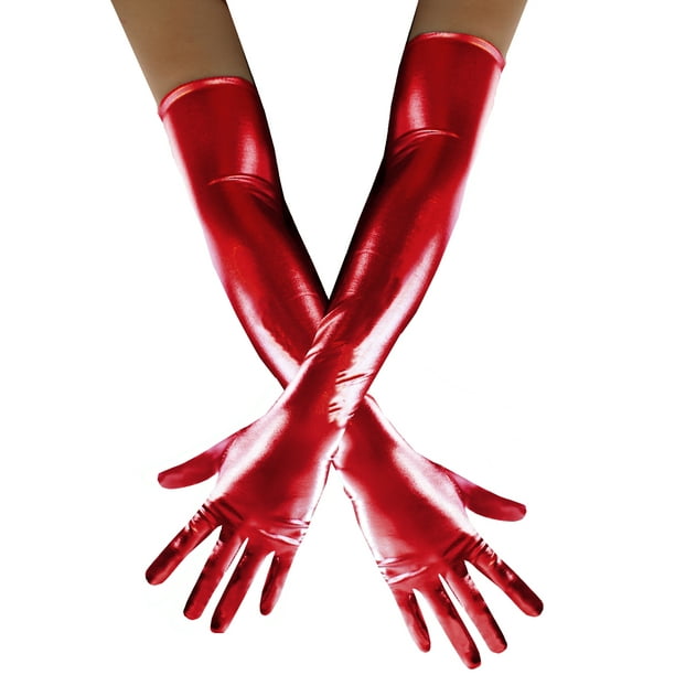 Red Metallic Extra Long Gloves - Walmart.com