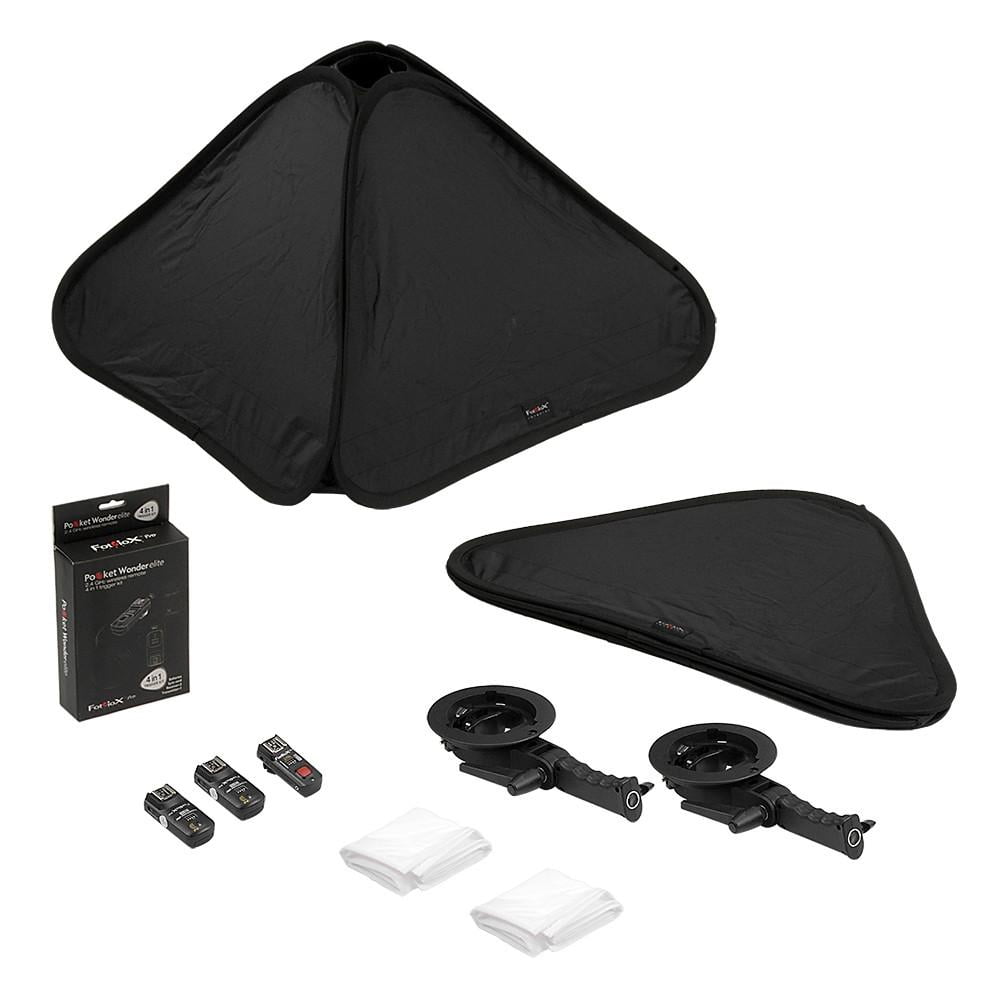 Fotodiox Foldable 28x28in Softbox 2x Flash Kit with Remote Triggers for ...