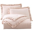 Chezmoi Nora 3-Piece Vintage Ruffled Trim, Stone-Washed Comforter Set ...