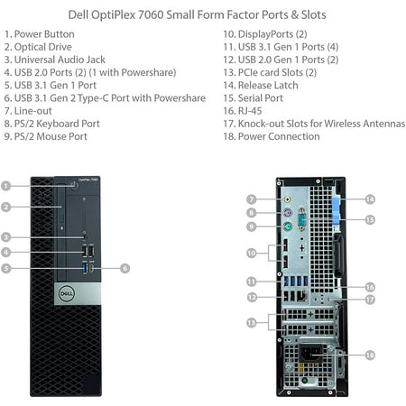 Dell Optiplex 7060 Small Form Factor Computer PC, 3.20 GHz Intel i5 ...
