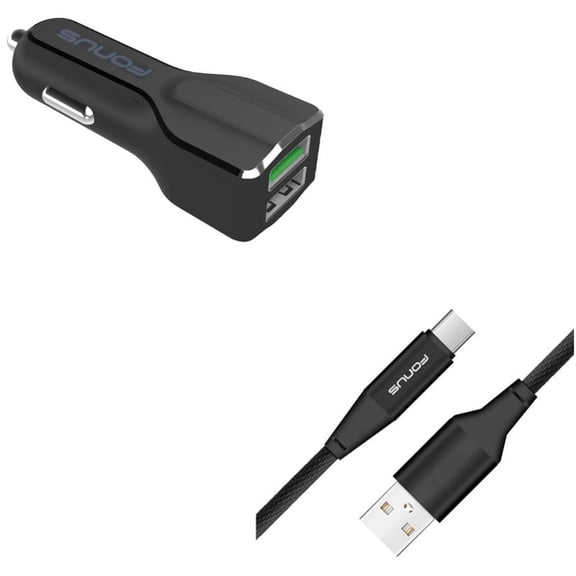Charger Cord Type-C 10ft USB Cable w Fast USB Port 18W Car Charger X4P ...