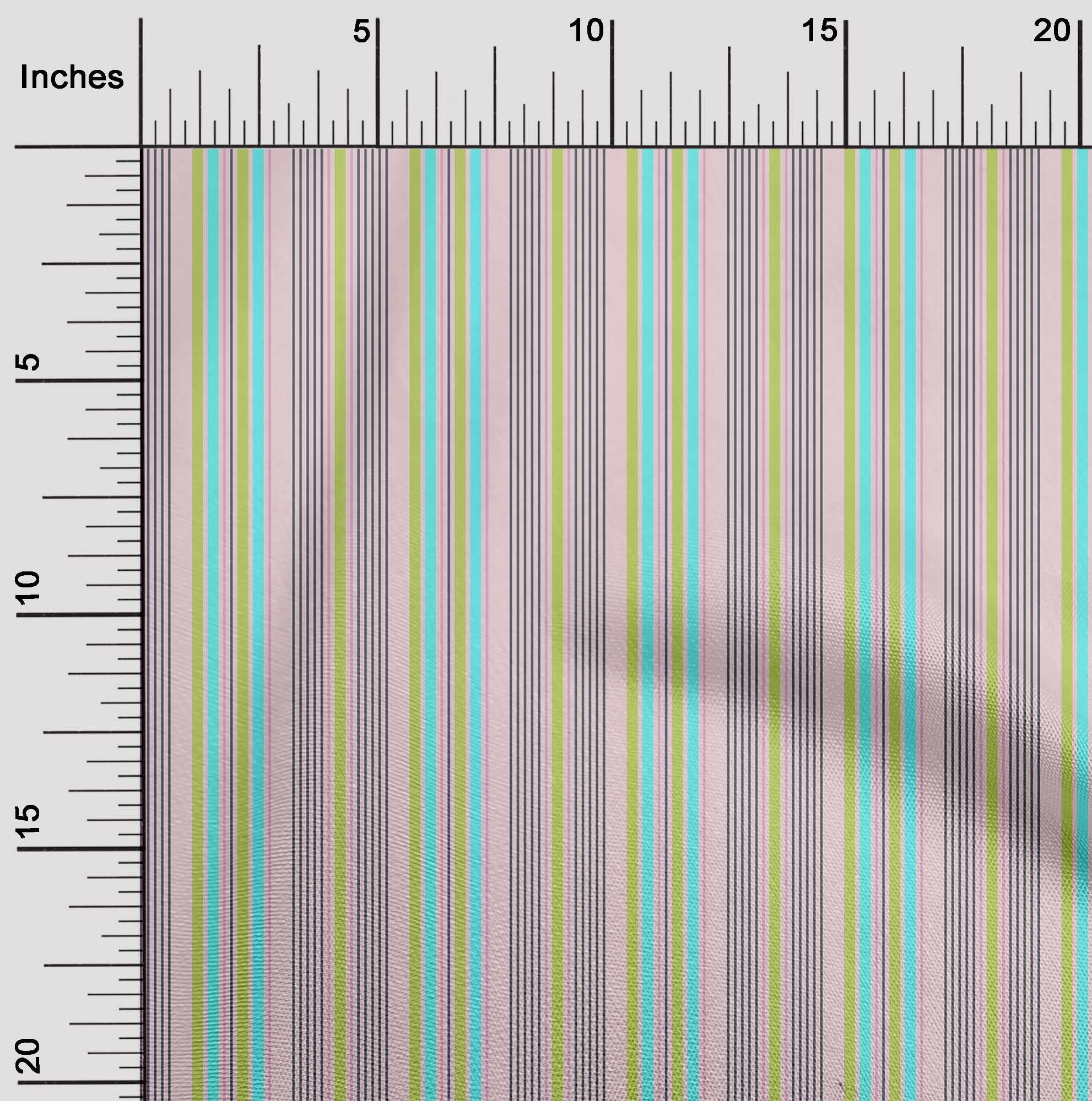 oneOone Silk Tabby Fabric Multicolor Stripe Print Fabric By Yard 42 ...